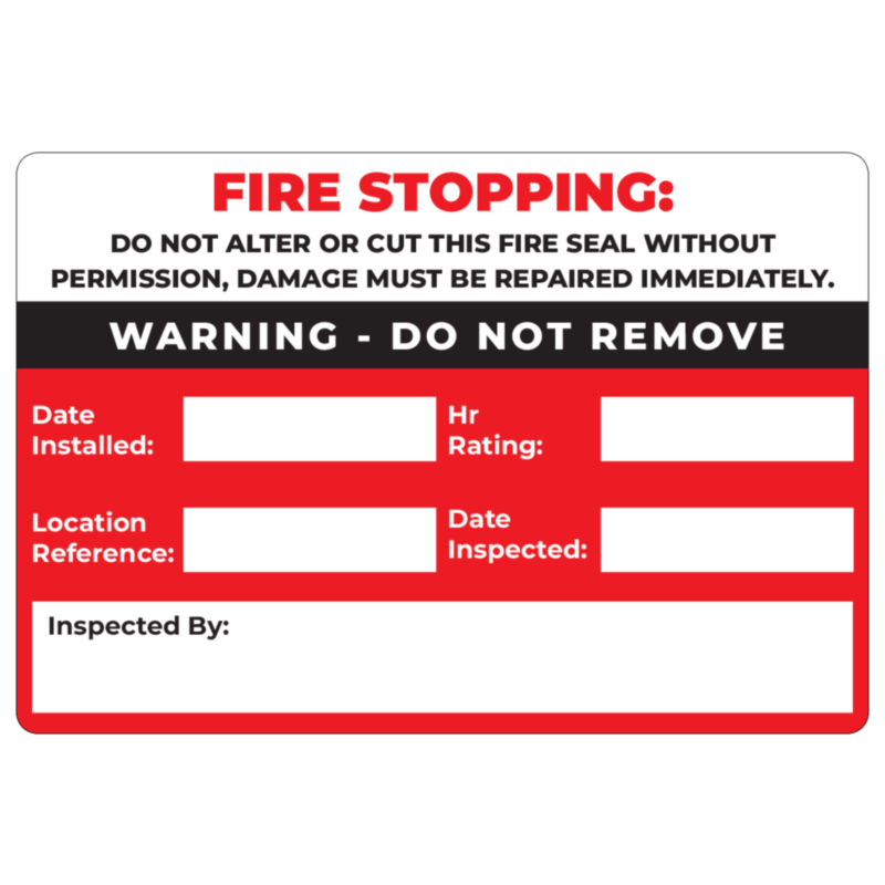 Fire Stopping Labels 95x65mm | Labels Online