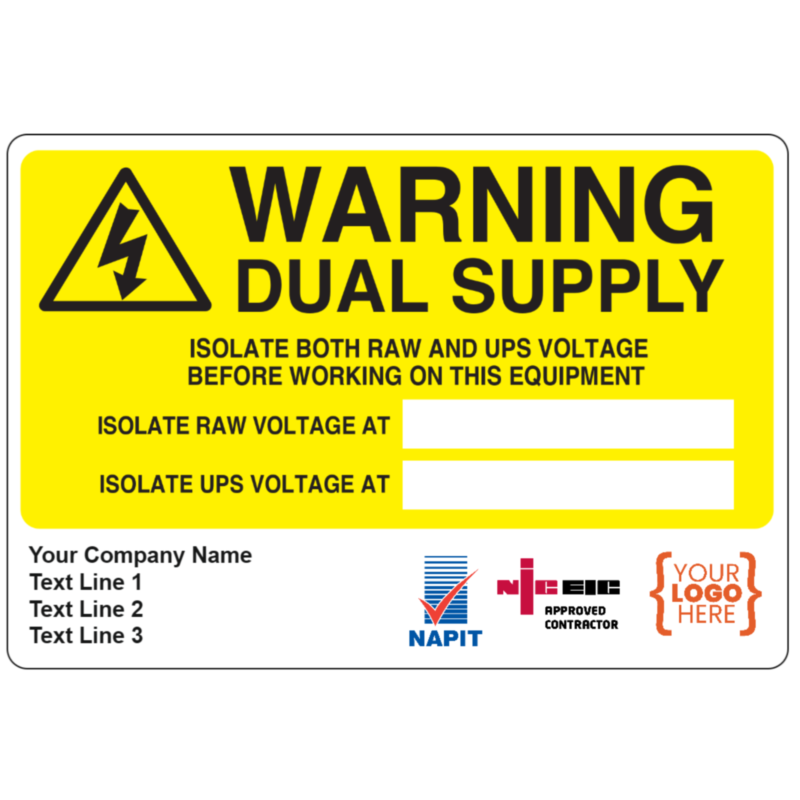 Personalised Dual Supply Labels 95x65mm | Labels Online