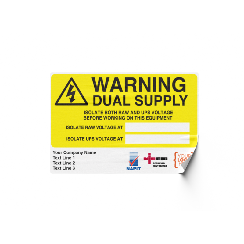 Personalised Dual Supply Labels 95x65mm | Labels Online