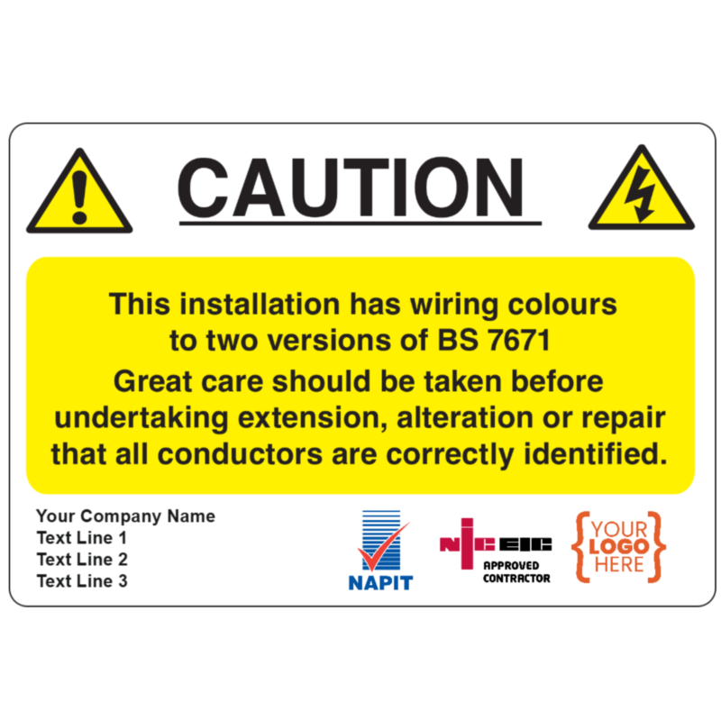 Personalised Wiring Colours Labels 95x65mm | Labels Online