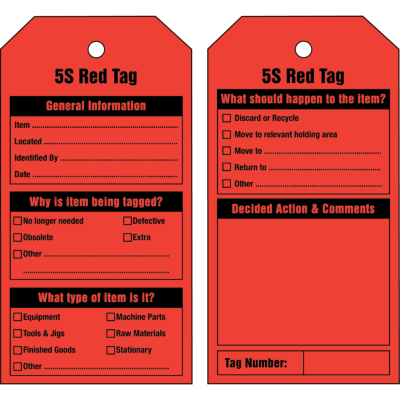 5S Red Tag 134x67mm | Labels Online