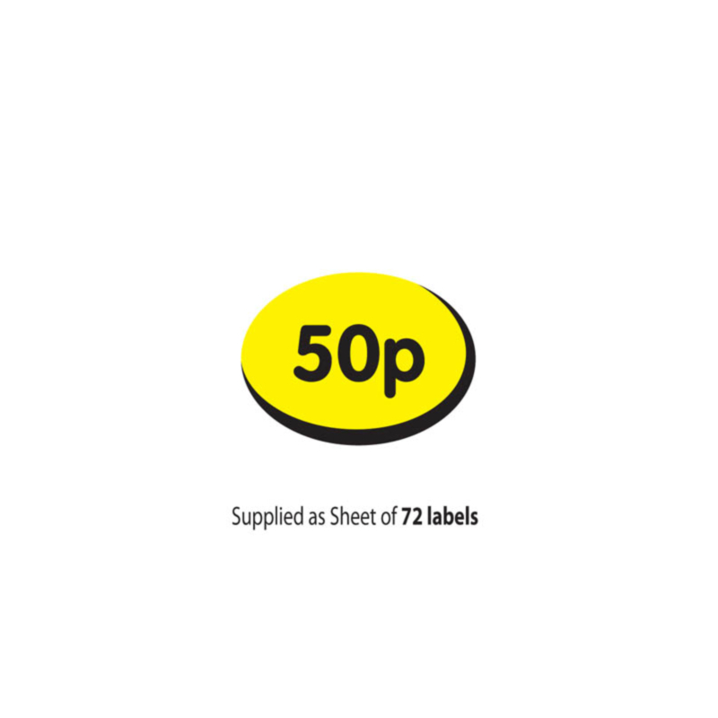 50p Price Label 19x14mmn Permanent | Labels Online
