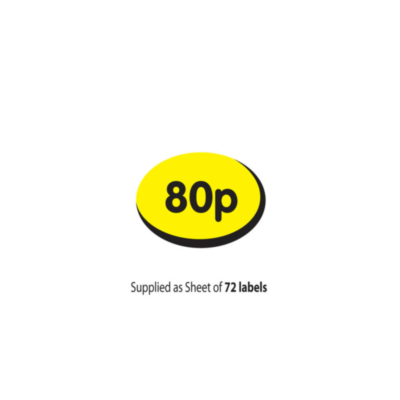 80p Price Label 19x14mm Removable | Labels Online