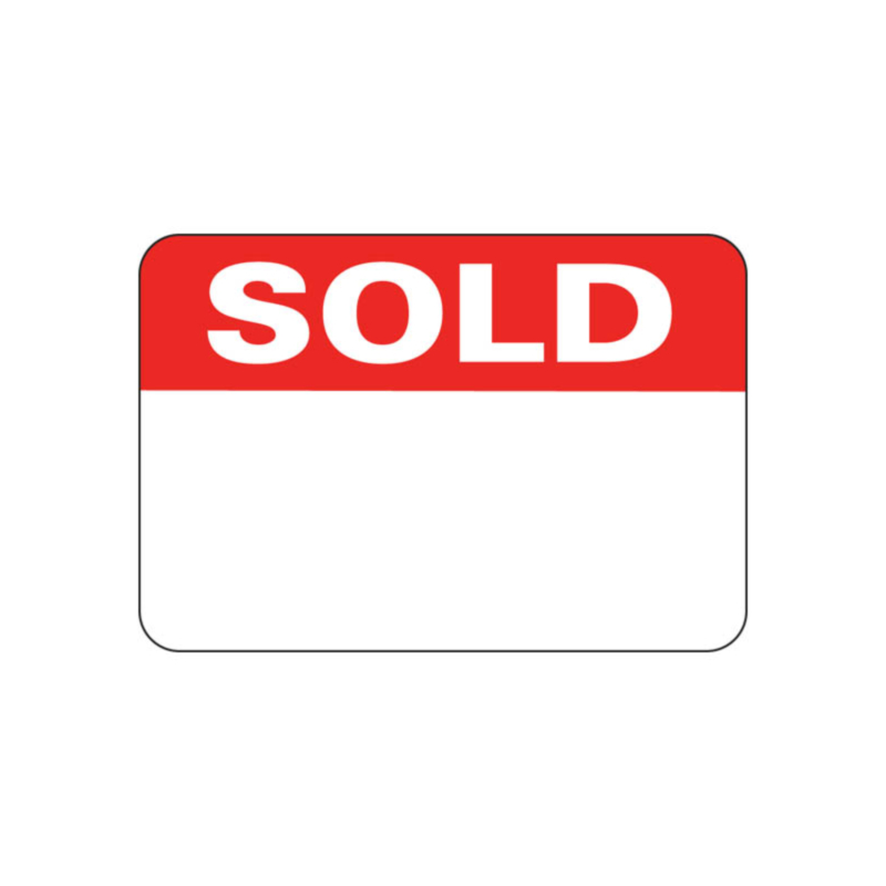 Sold Stickers 38x25mm Removable | Labels Online