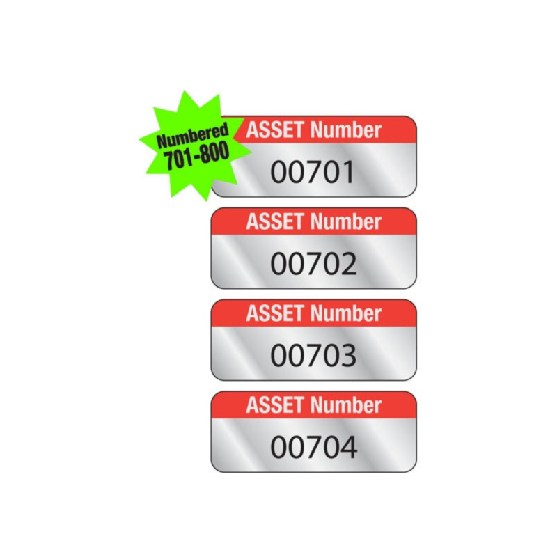 Aluminum Asset Labels 701-800 38x15mm | Labels Online