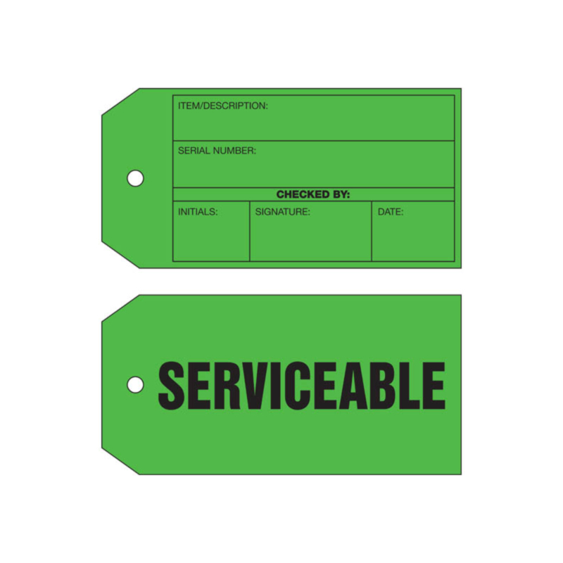 Serviceable Tags 134x67mm | Labels Online