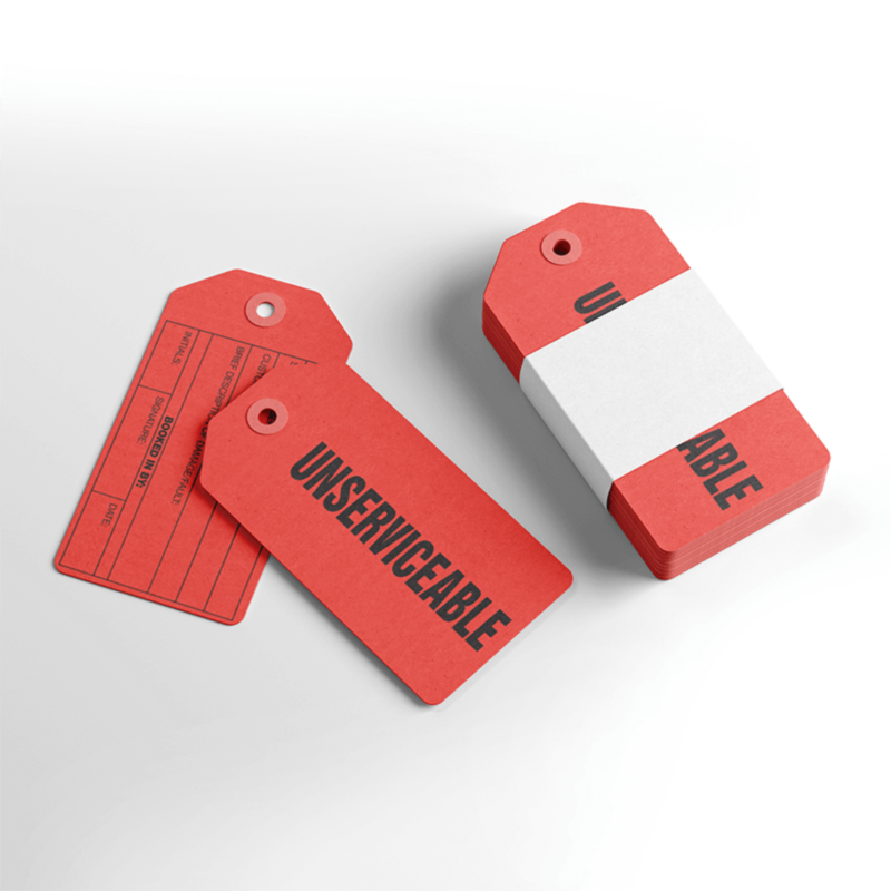 Unserviceable Tags 134x67mm | Labels Online