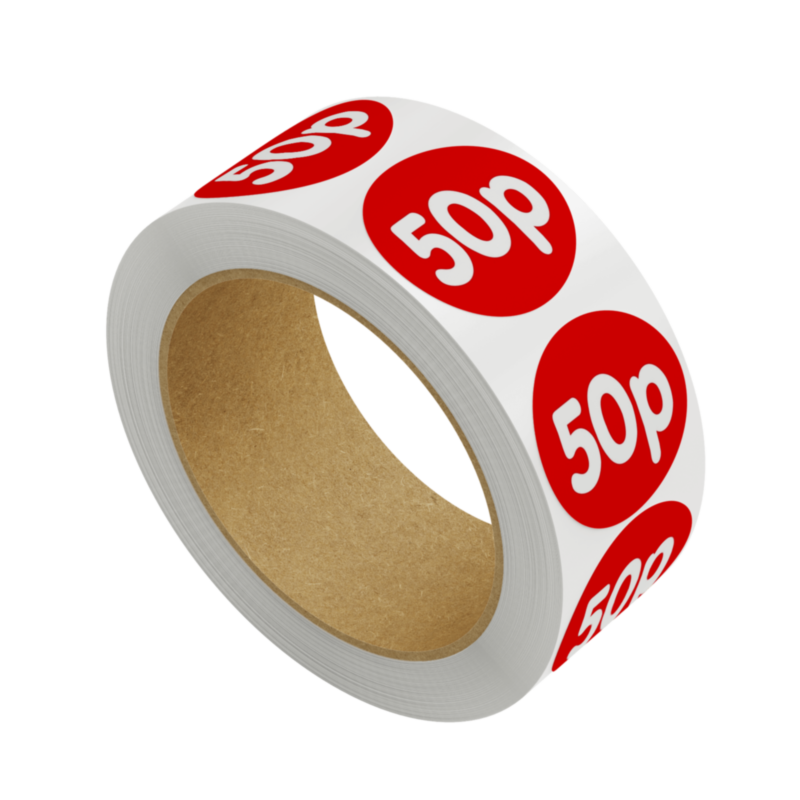 50p Price Labels 50mm Permanent | Labels Online