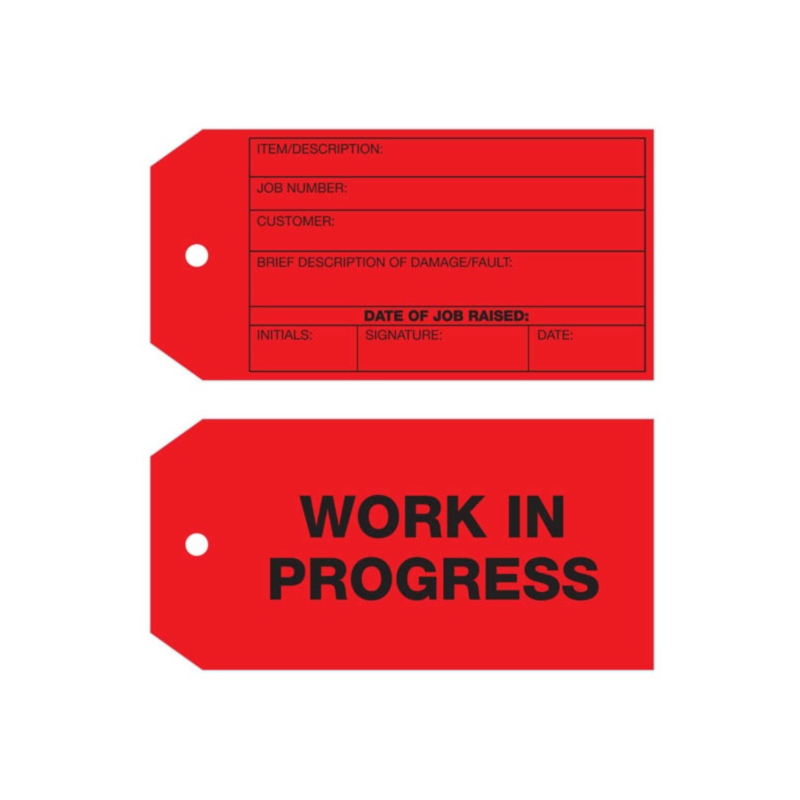 Work in Progress Tags (134x67mm) | Labels Online