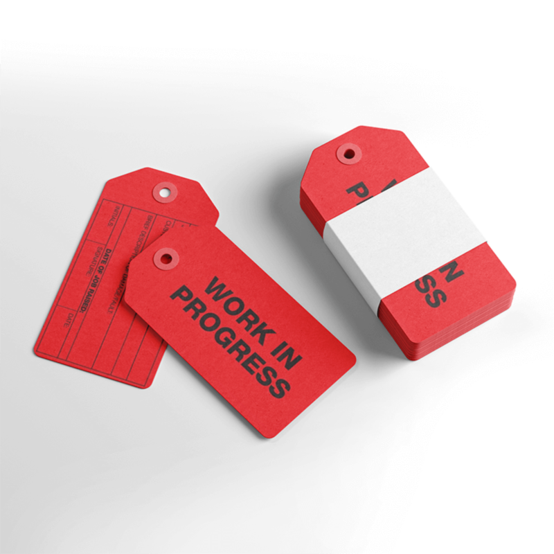 Work in Progress Tags (134x67mm) | Labels Online