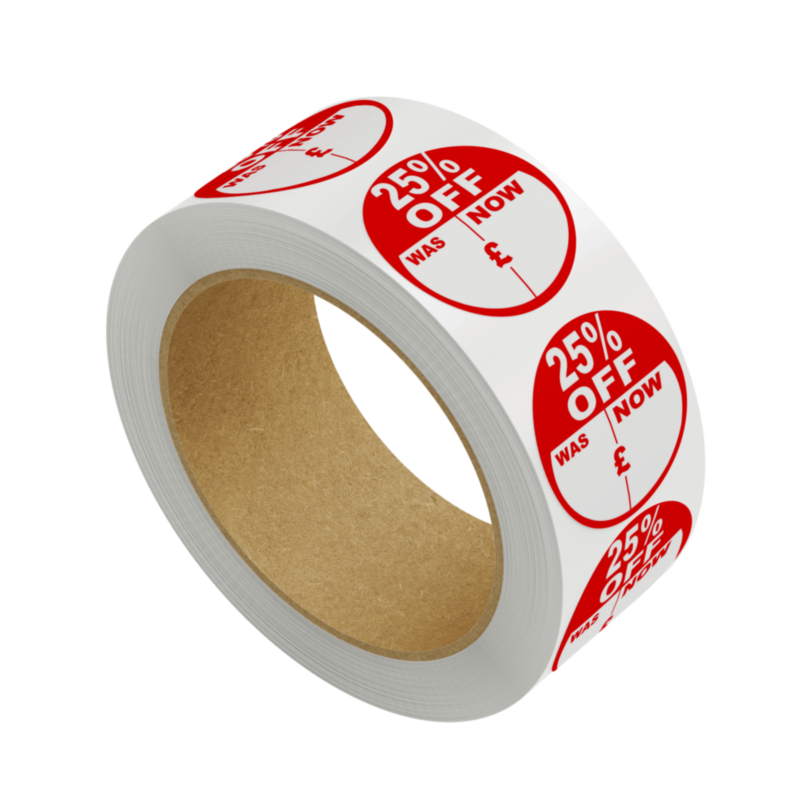 25% Off Was / Now Labels 50mm Removable | Labels Online