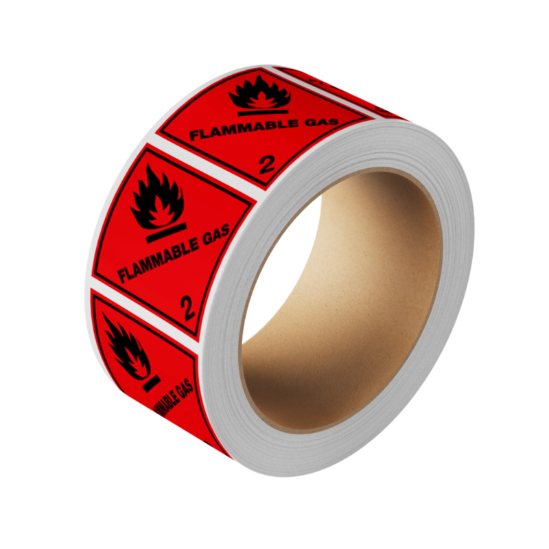 Flammable Gas 2 Hazard Labels 100x100mm | Labels Online