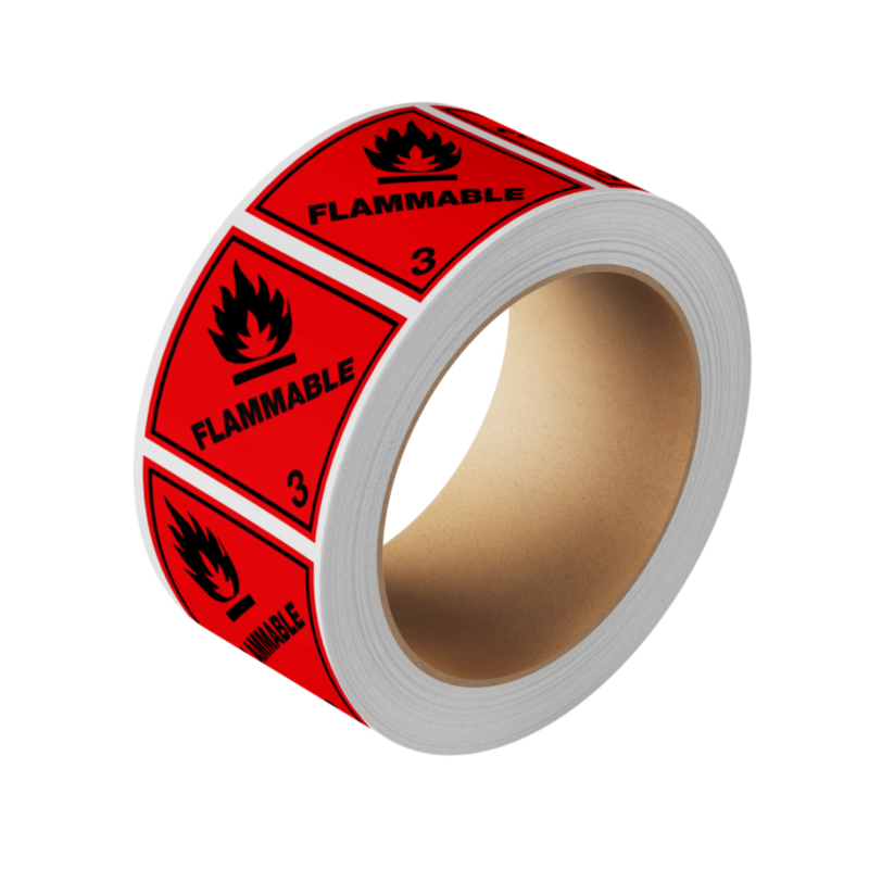 Class 3 Flammable Labels 100x100mm | Labels Online