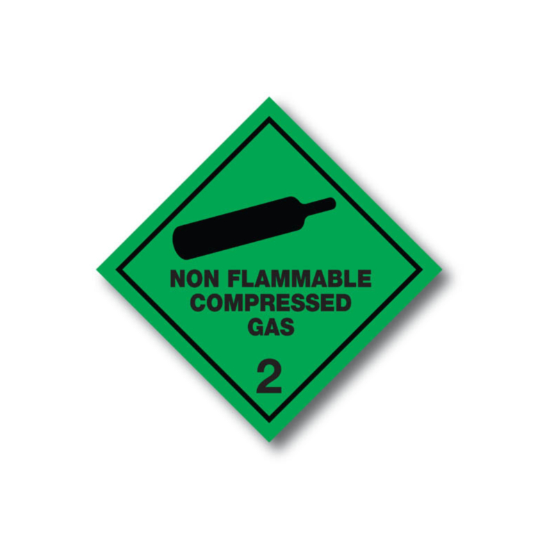 Non Flammable Compressed Gas 2 Hazard Labels 100x100mm | Labels Online