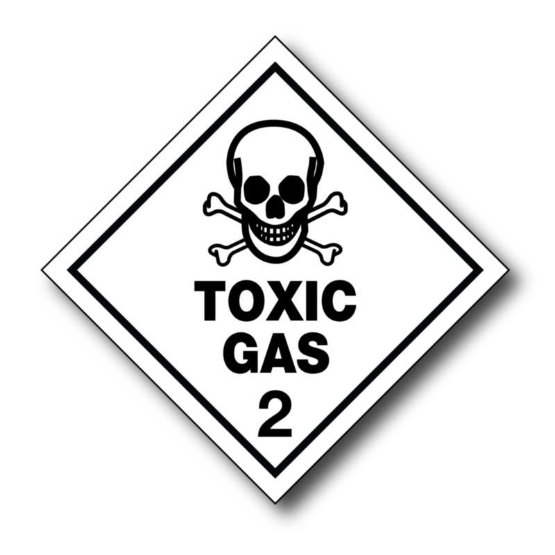 Toxic Gas 2 Hazard Labels 100x100mm | Labels Online
