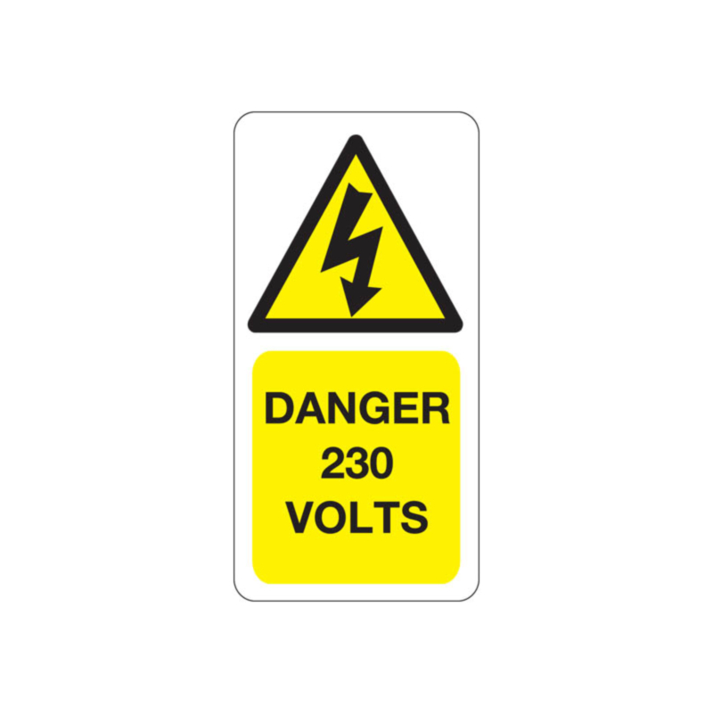 Danger 230 Volts Label 25x50mm | Labels Online