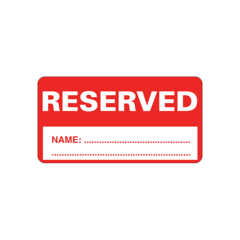 Reserved Labels 63x33mm Removable | Labels Online