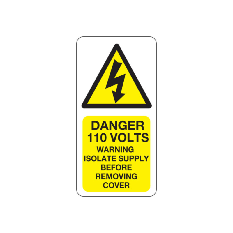 110 Volts Isolate Supply Labels 25x50mm | Labels Online