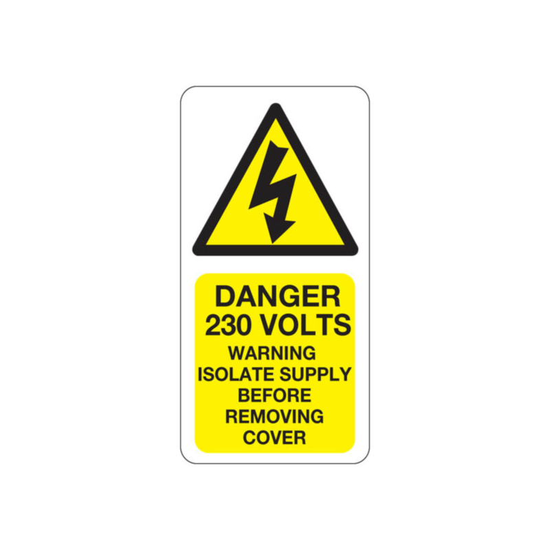 230 Volts Isolate Supply Labels 25x50mm | Labels Online