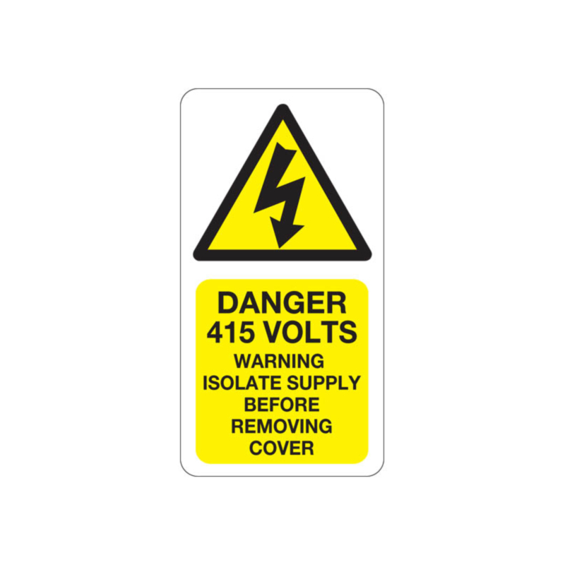 415 Volts Isolate Supply Labels 33x63mm | Labels Online