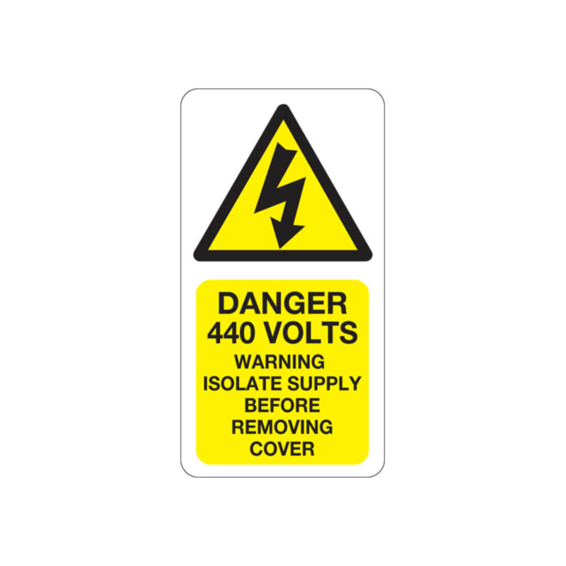 440 Volts Isolate Supply Labels 33x63mm | Labels Online