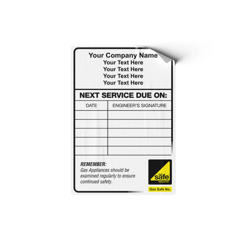 Gas Safe Boiler Service Stickers 95x65mm | Labels Online