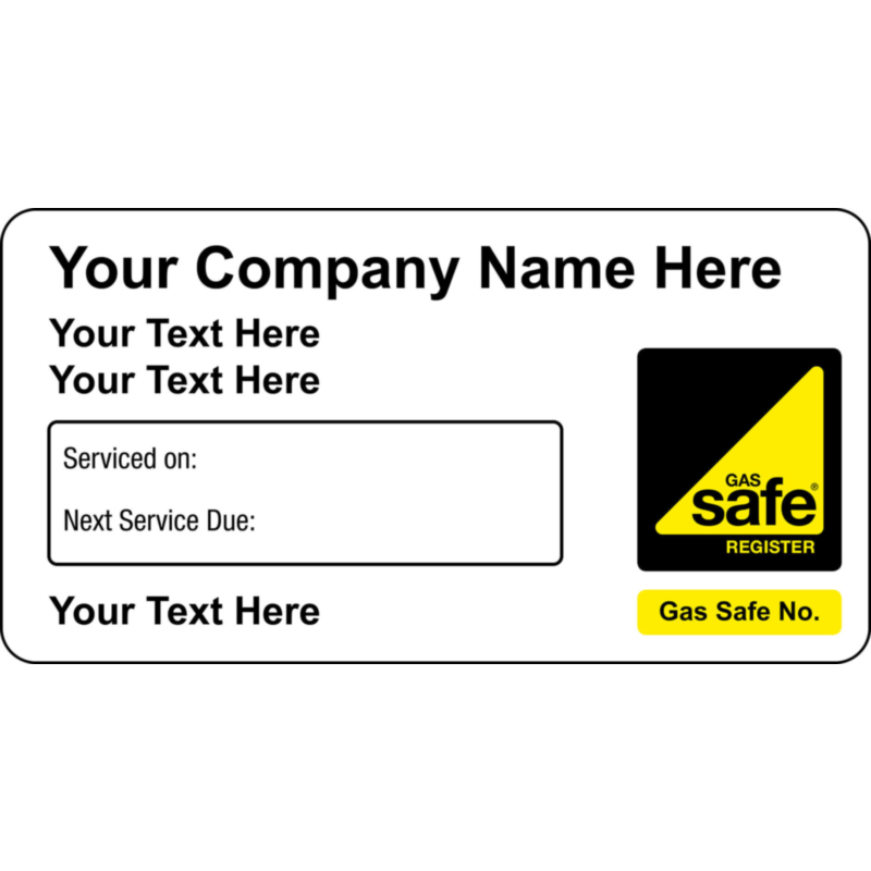 Gas Safe Next Service Due Stickers 63x33mm | Labels Online