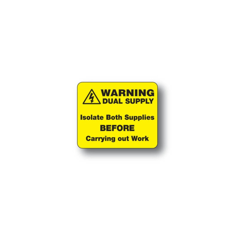Warning Dual Supply Label 40x33mm | Labels Online