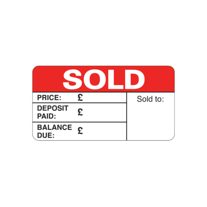 Sold Stickers 63x33mm Removable | Labels Online