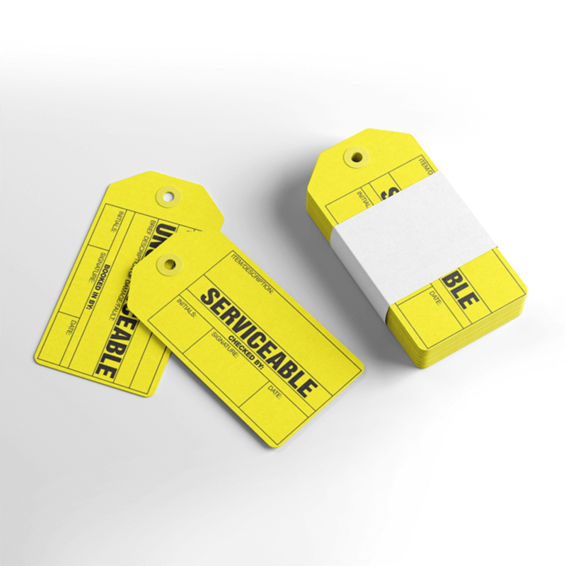 Serviceable / Unserviceable Repair Tags 134x67mm | Labels Online