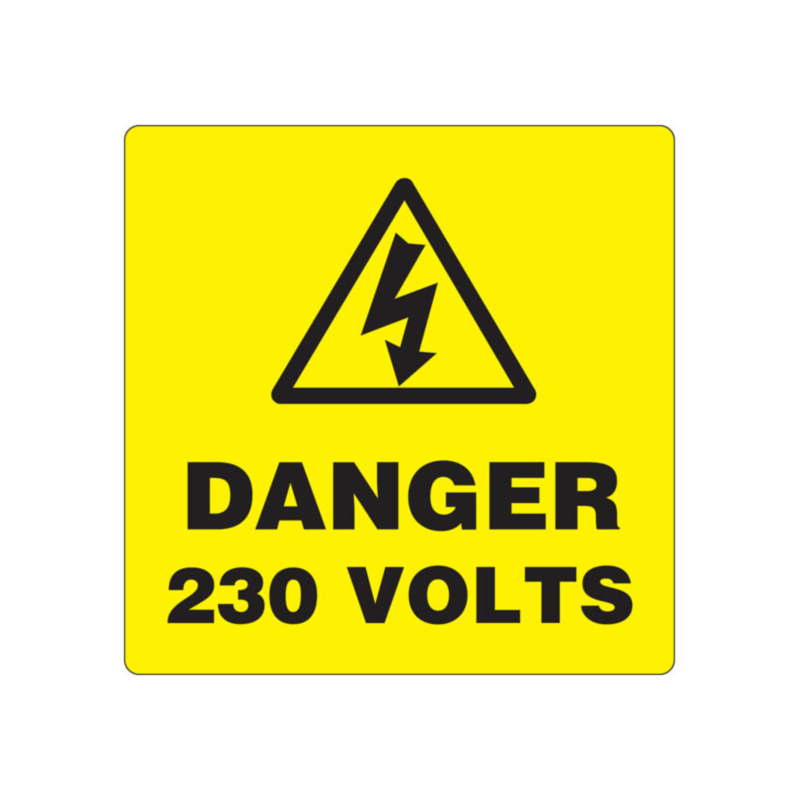 230 Volts Labels 50x50mm | Labels Online