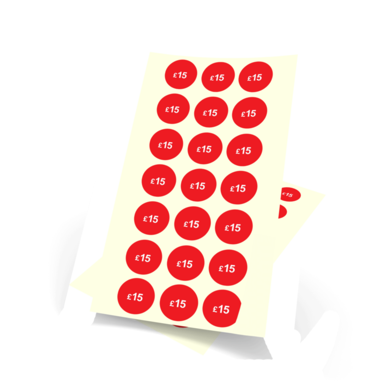 £15 Price Labels 20mm Removable | Labels Online
