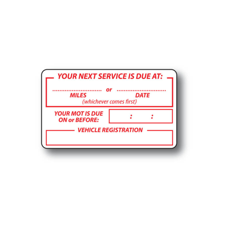 MOT / Service Reminder Labels 70x40mm | Labels Online