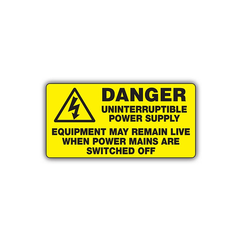 Danger Uninterruptible Power Supply Labels 100x50mm | Labels Online