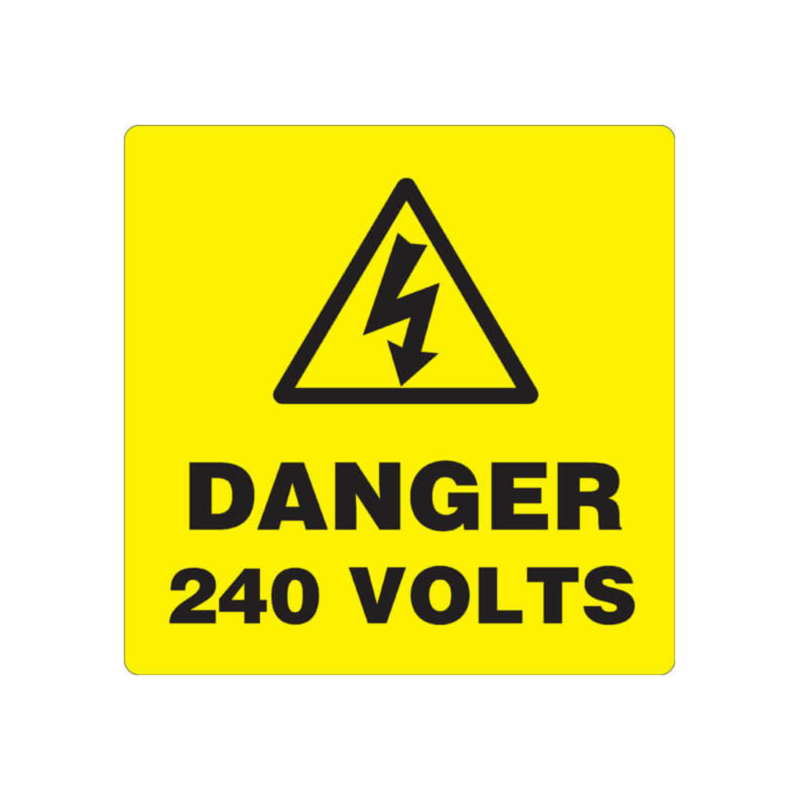240 Volts Labels 50x50mm | Labels Online