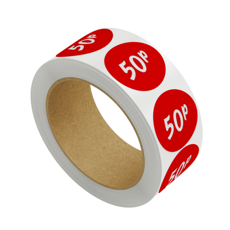 50p Price Labels 25mm Permanent | Labels Online
