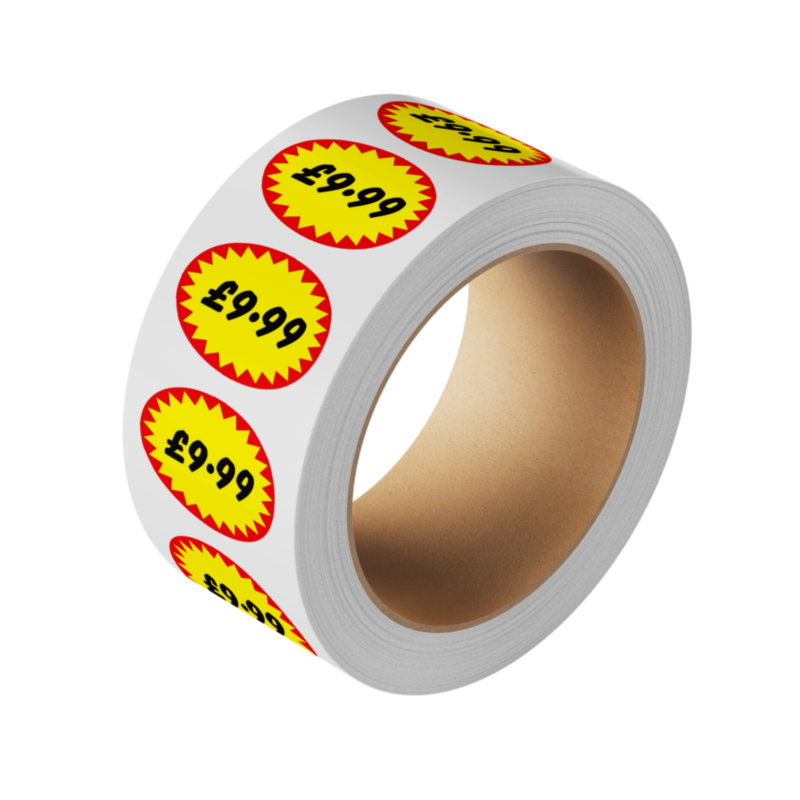 Starburst £9.99 Permanent Price Labels | Labels Online