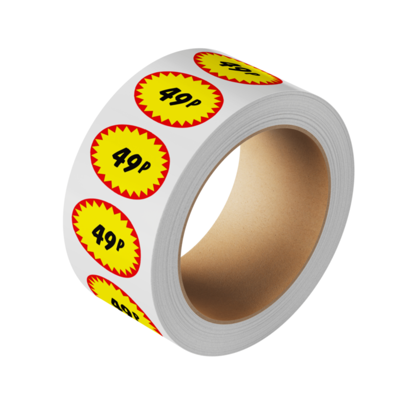 Starburst 49p Permanent Price Labels | Labels Online