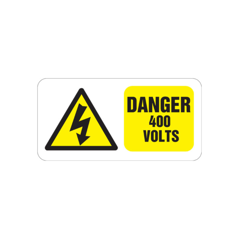Danger 400 Volts Stickers 100x50mm | Labels Online