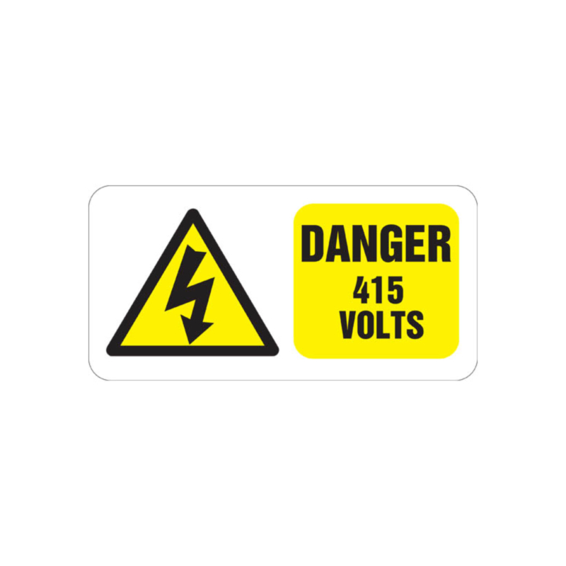 Danger 415 Volts Stickers 100x50mm | Labels Online