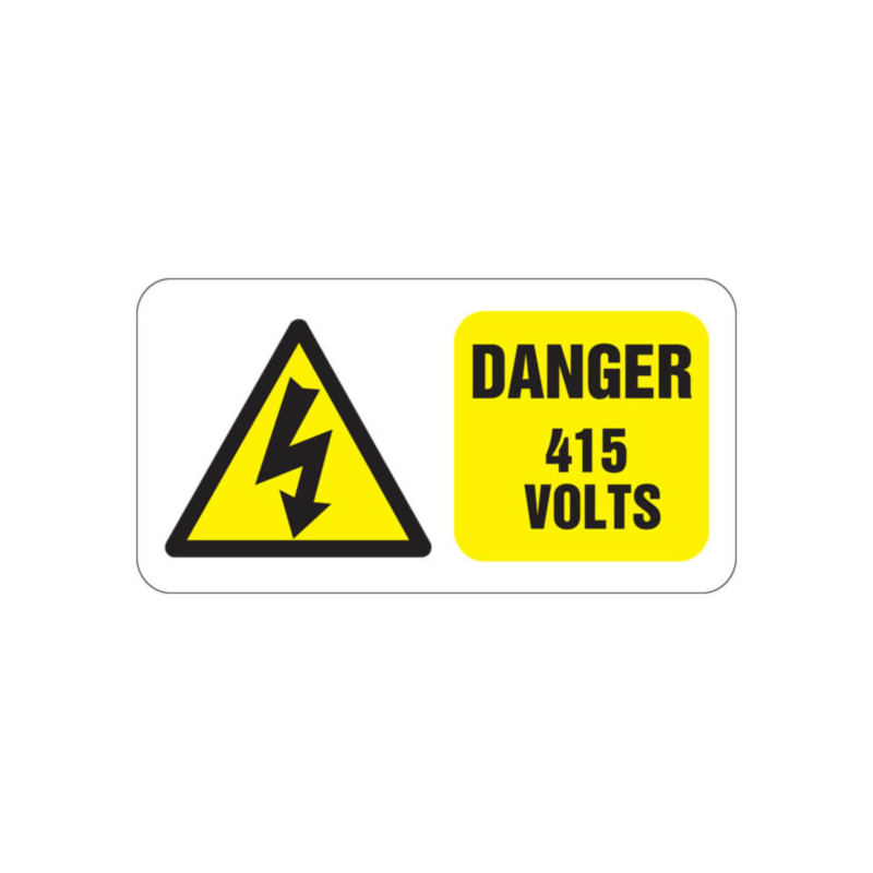 Danger 415 Volts Stickers 63x33mm | Labels Online