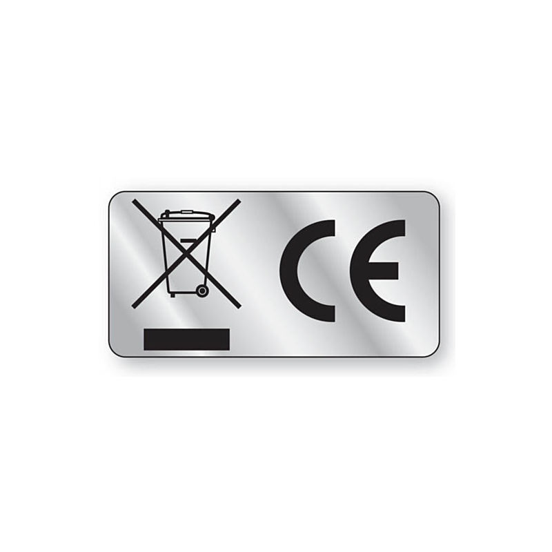 Silver WEEE & CE Labels 50x25mm | Labels Online