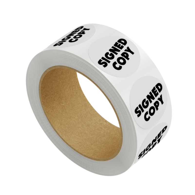 Signed Copy Stickers 30mm Removable | Labels Online