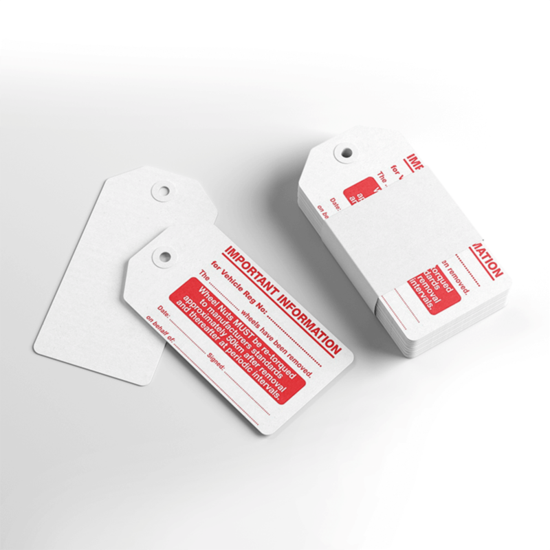 Wheel Nut Re-Torque Tags 134x67mm | Labels Online