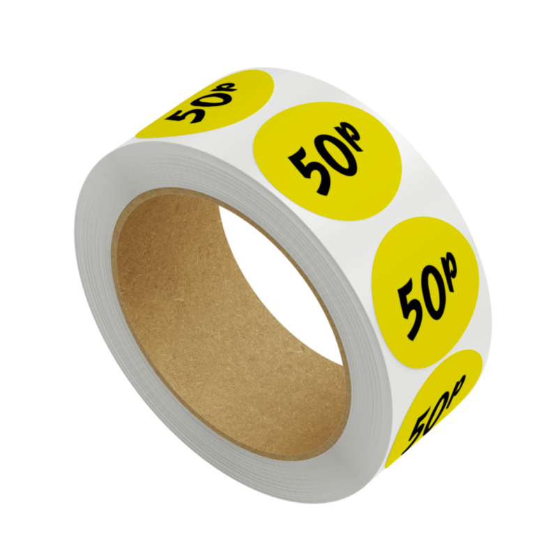 50p Price Stickers 25mm Permanent | Labels Online