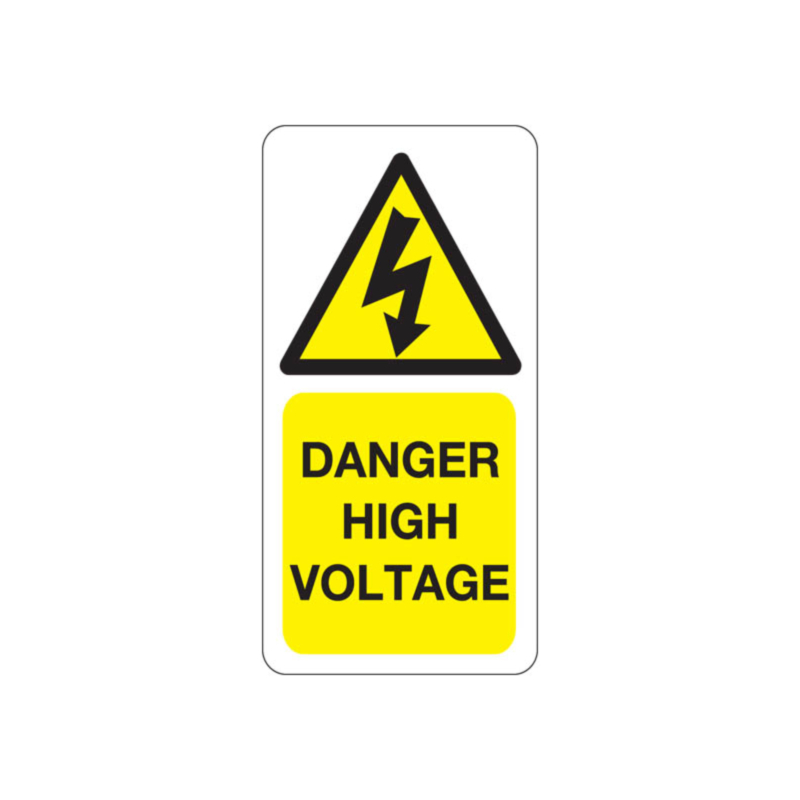Danger High Voltage Stickers 25x50mm | Labels Online