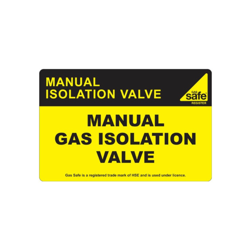 Manual Gas Isolation Valve Labels 100x65mm | Labels Online