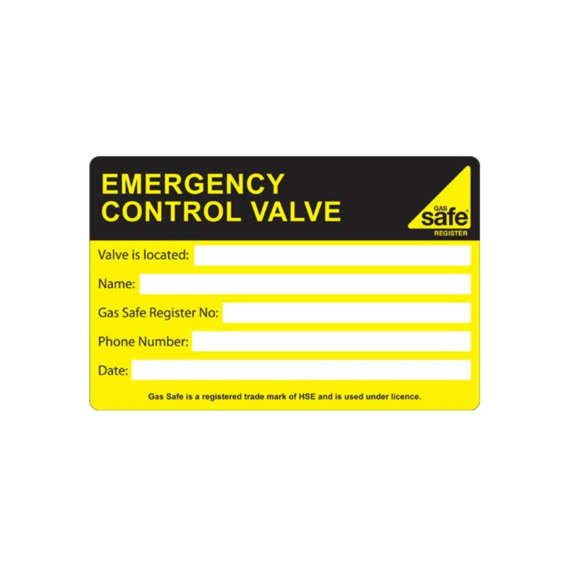 Emergency Control Valve Labels 100x65mm | Labels Online