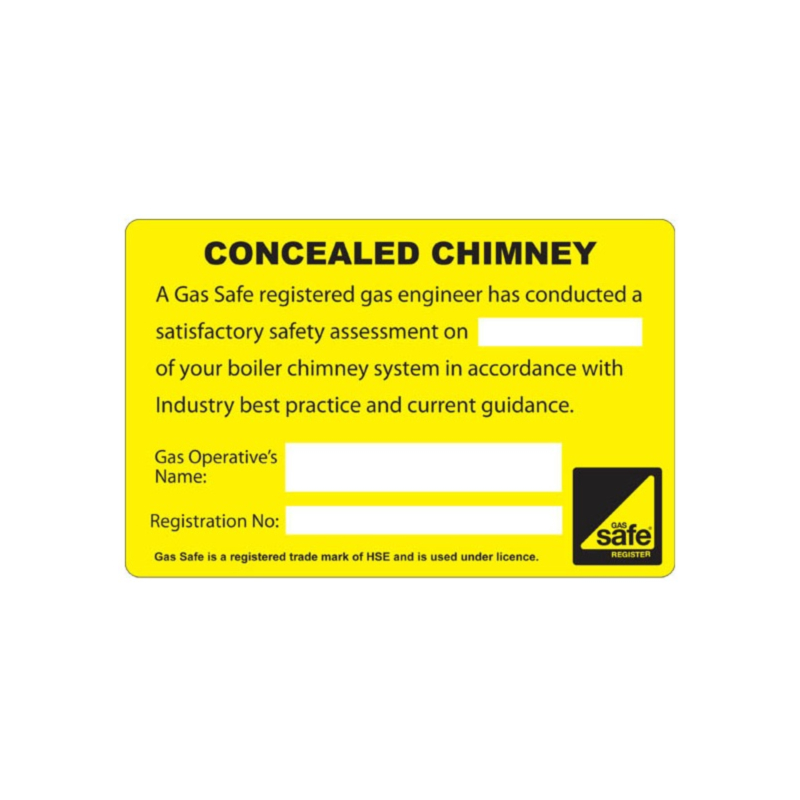 Concealed Chimney Labels 100x65mm | Labels Online