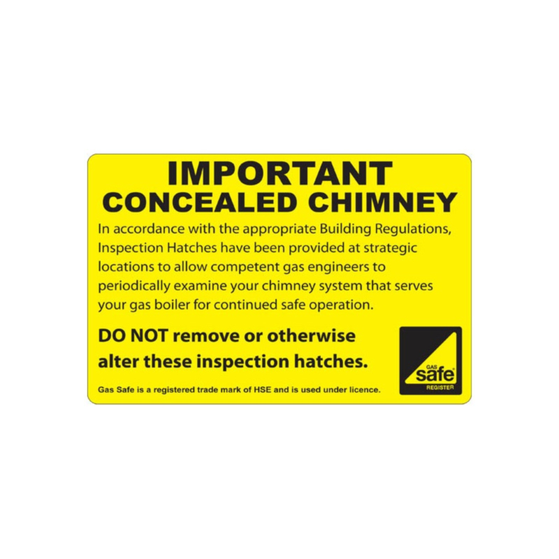 Important Concealed Chimney Labels 100x65mm | Labels Online